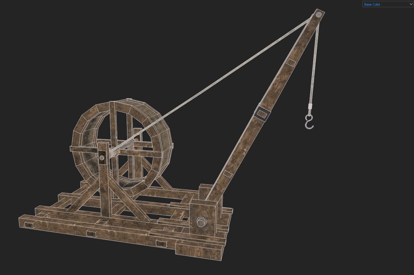 3D model Medieval Treadwheel Crane VR / AR / low-poly | CGTrader