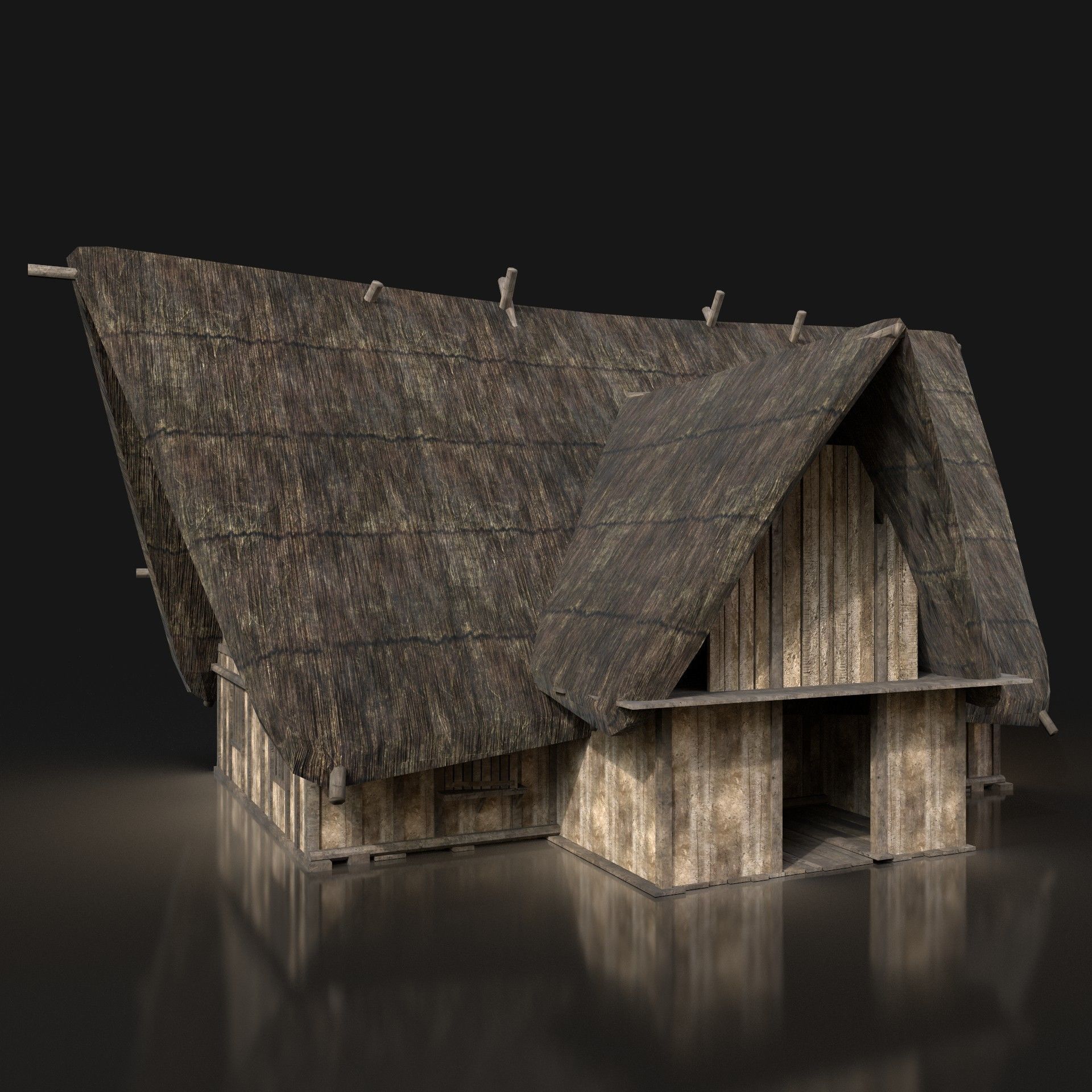 3D model Next Gen AAA THATCHED FANTASY MEDIEVAL WOODEN FOREST COTTAGE ...