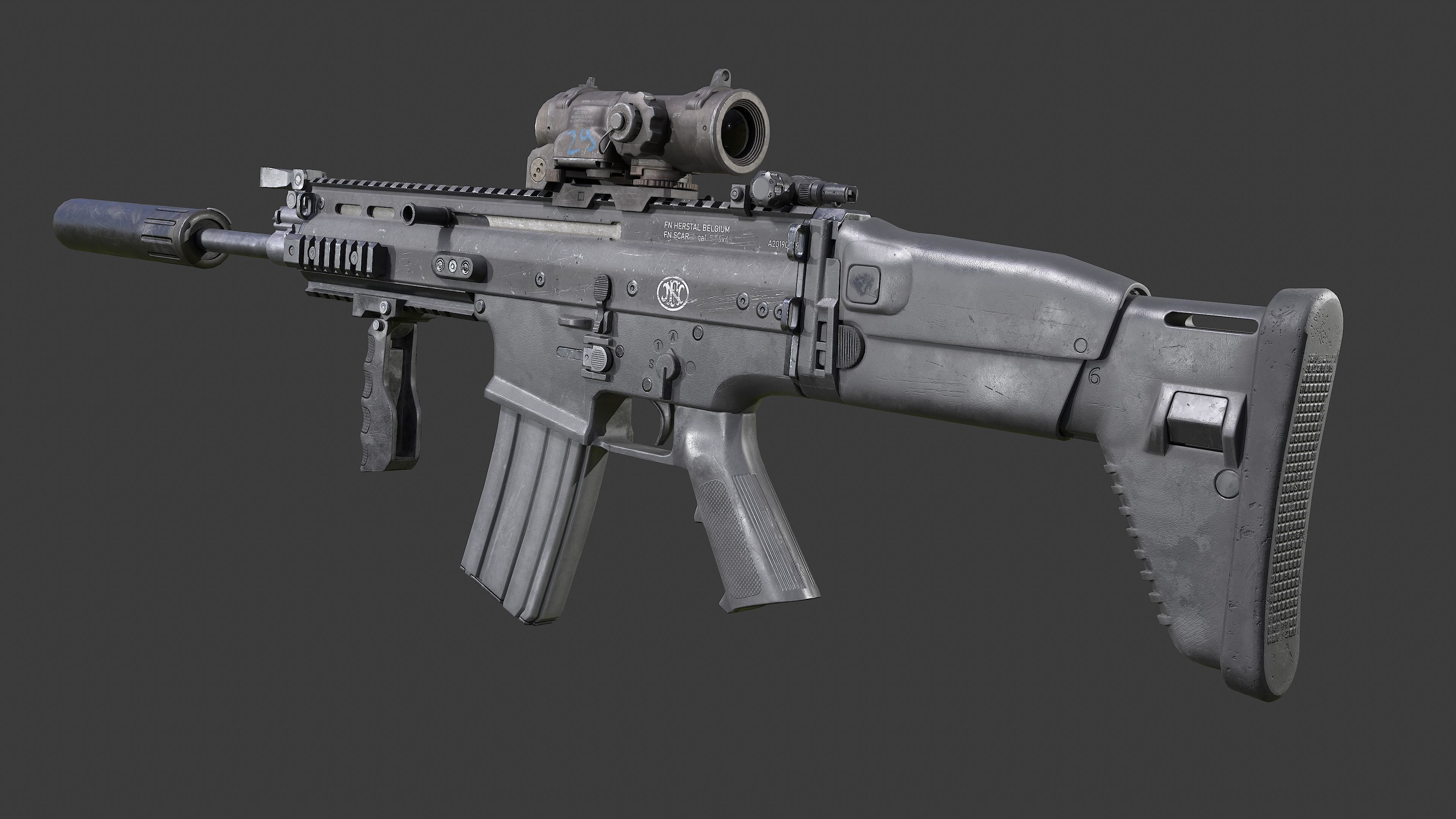 3D model FN SCAR-L-H - EGLM VR / AR / low-poly | CGTrader