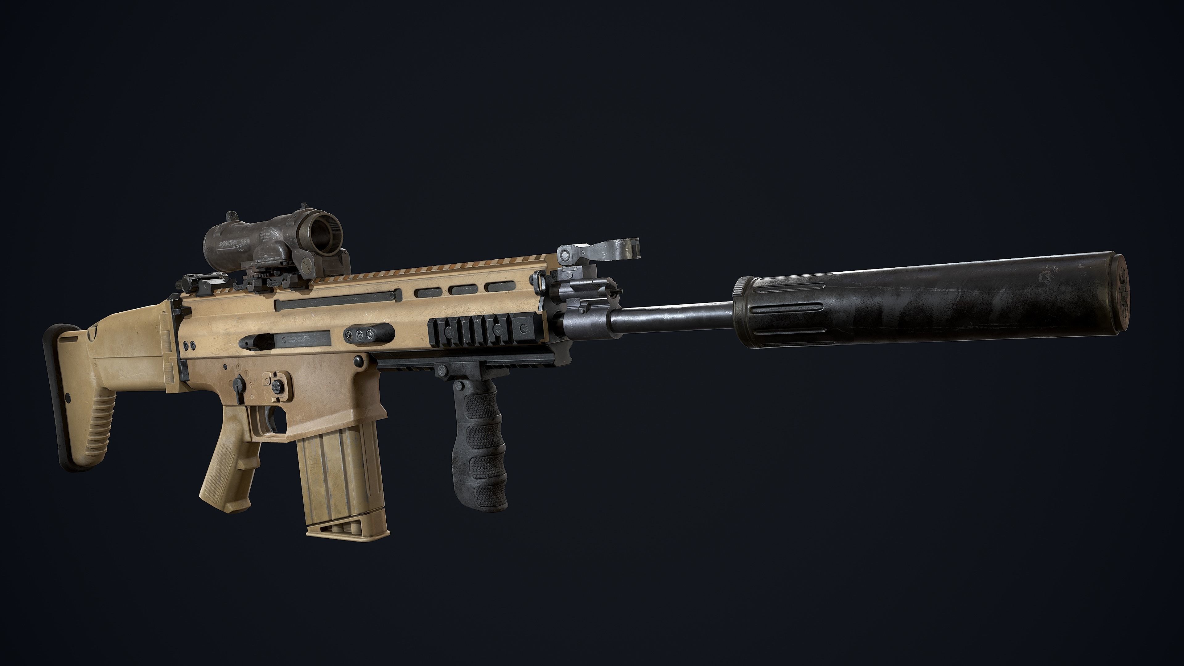 3D model FN SCAR-L-H - EGLM VR / AR / low-poly | CGTrader