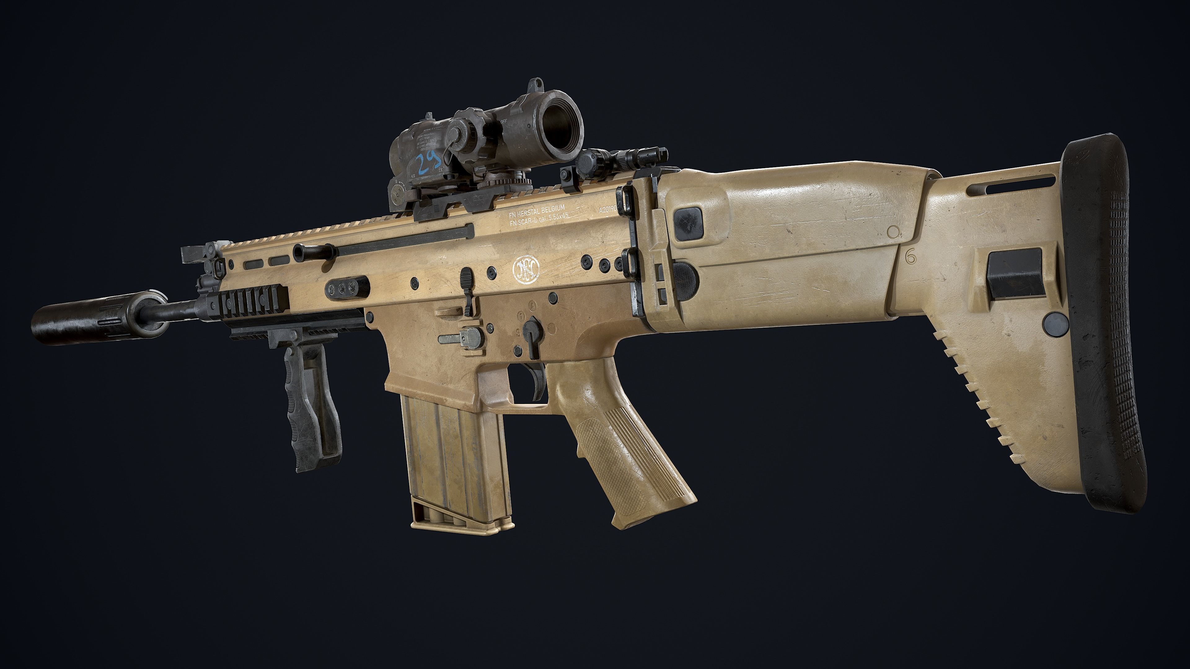 3D model FN SCAR-L-H - EGLM VR / AR / low-poly | CGTrader