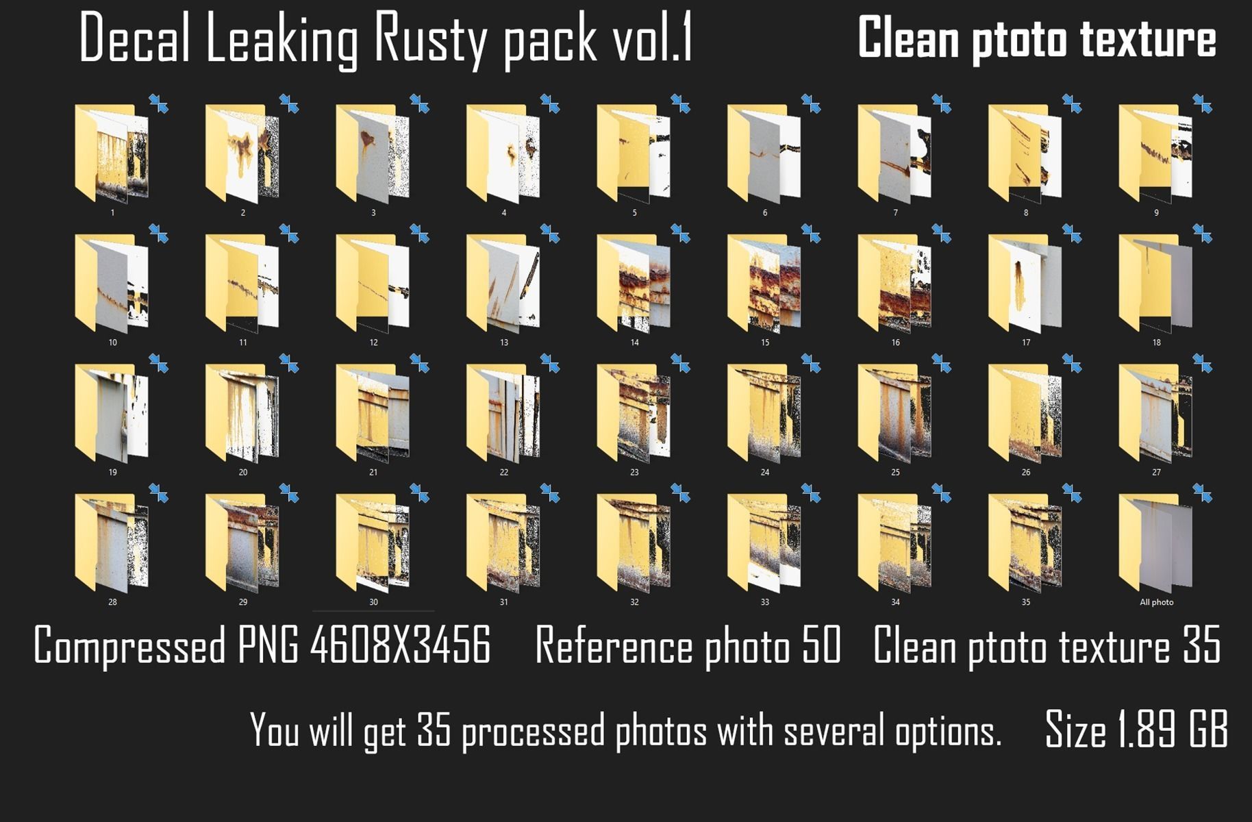 Decal Leaking Rusty texture pack Texture | CGTrader