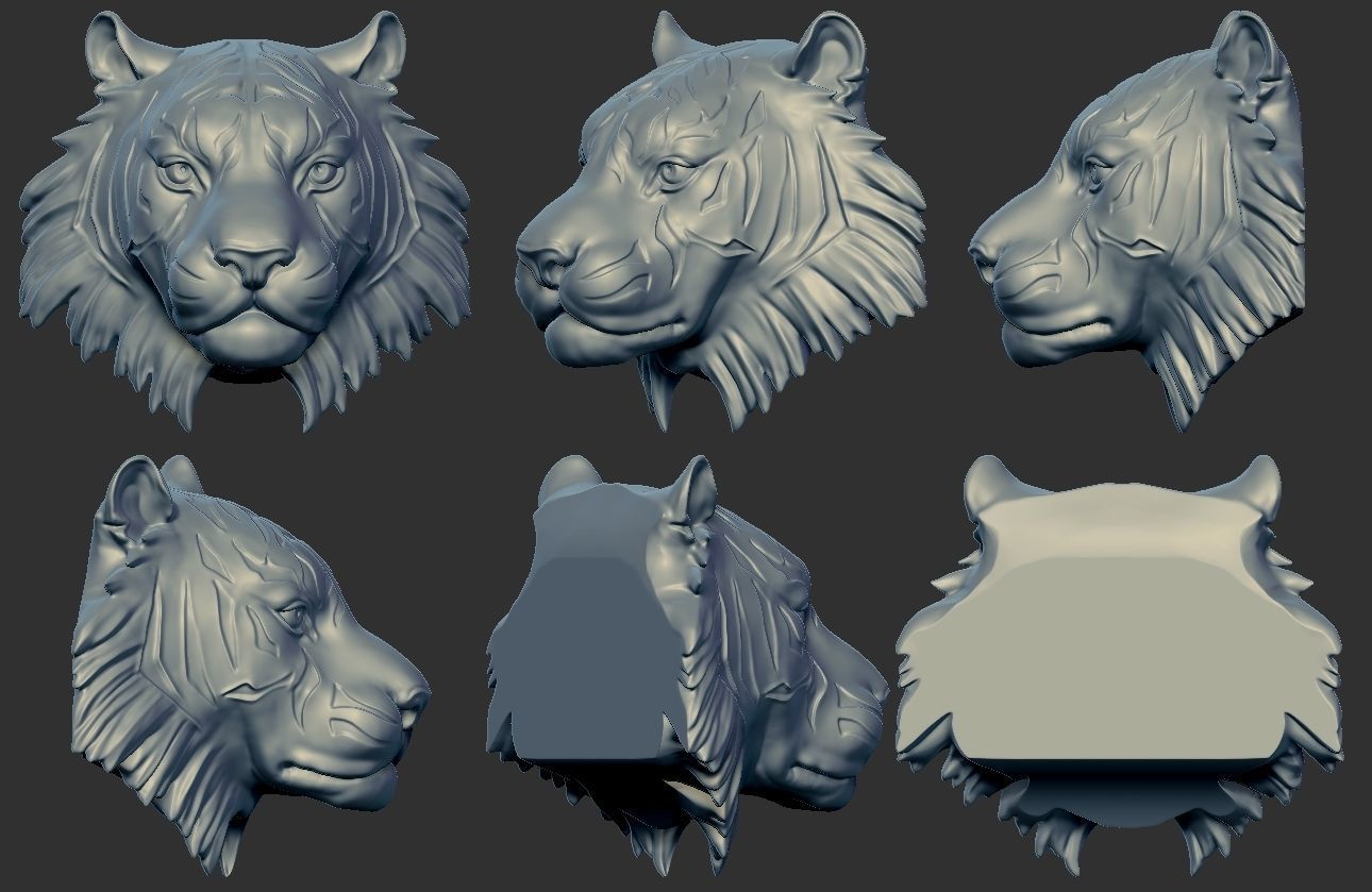 Tiger Head Number02 3D model 3D printable | CGTrader