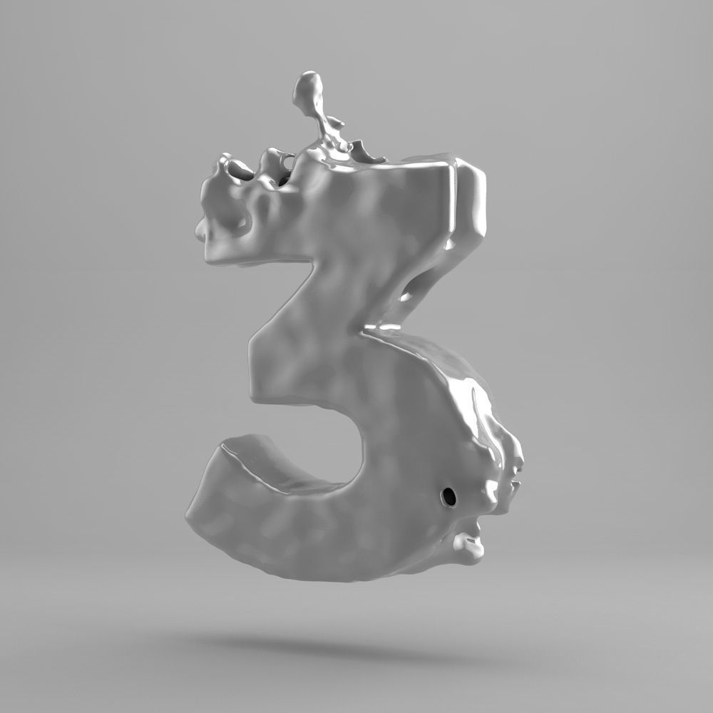 Liquid number 3 3D model | CGTrader