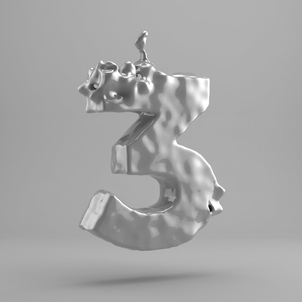 Liquid number 3 3D model | CGTrader