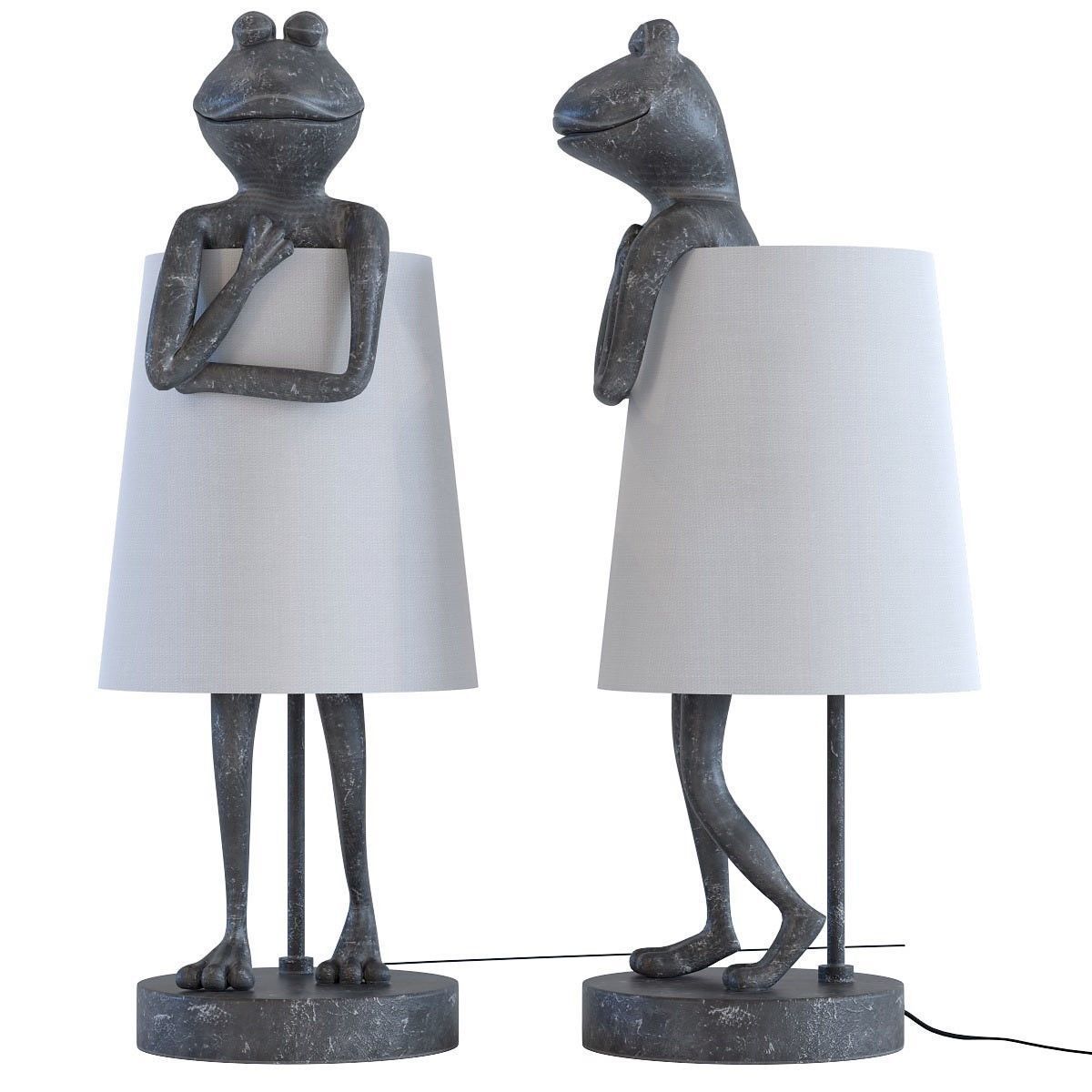 Table Lamp Animal Frog Grey 3D model | CGTrader