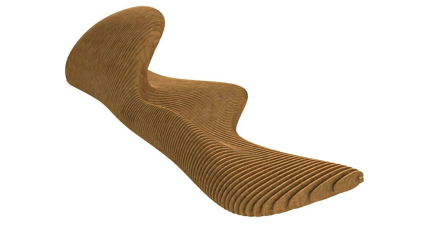 Parametric Bench Wave 3D model | CGTrader