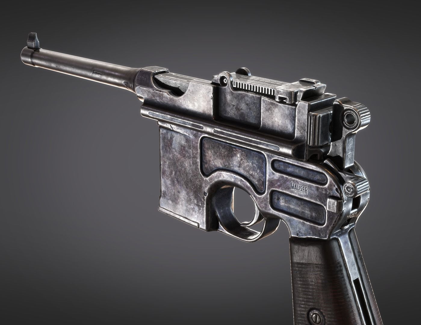 3D model Mauser C96 - FPS Semi-Automatic Pistol VR / AR / low-poly ...