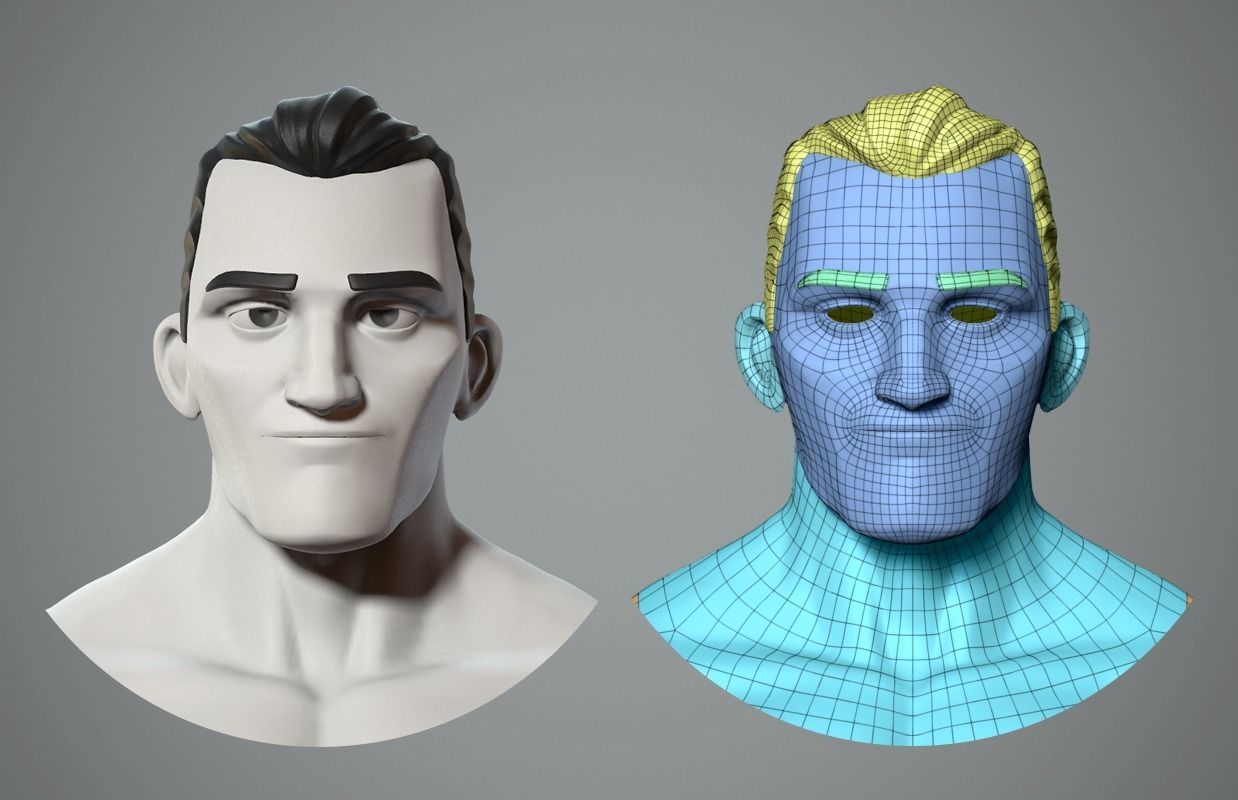 Cartoon male character base mesh 3D model | CGTrader