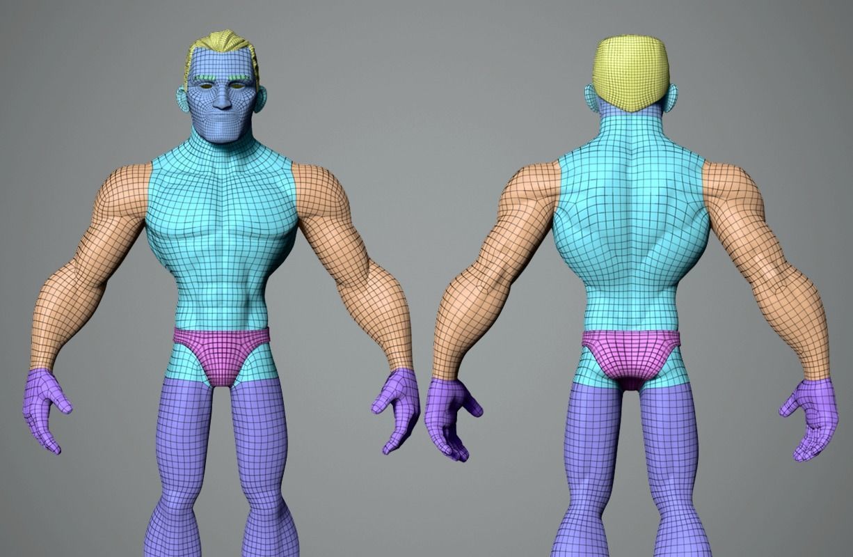 Cartoon male character base mesh 3D model | CGTrader