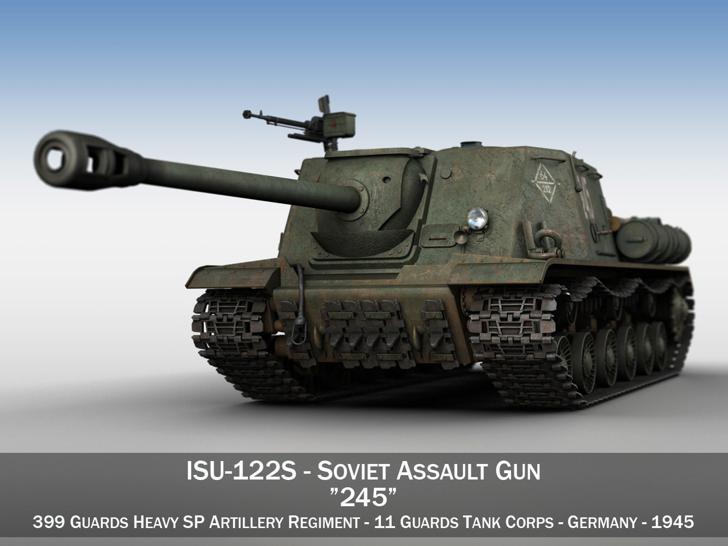 ISU-122S - 245 - Soviet Assault Gun 3D model | CGTrader