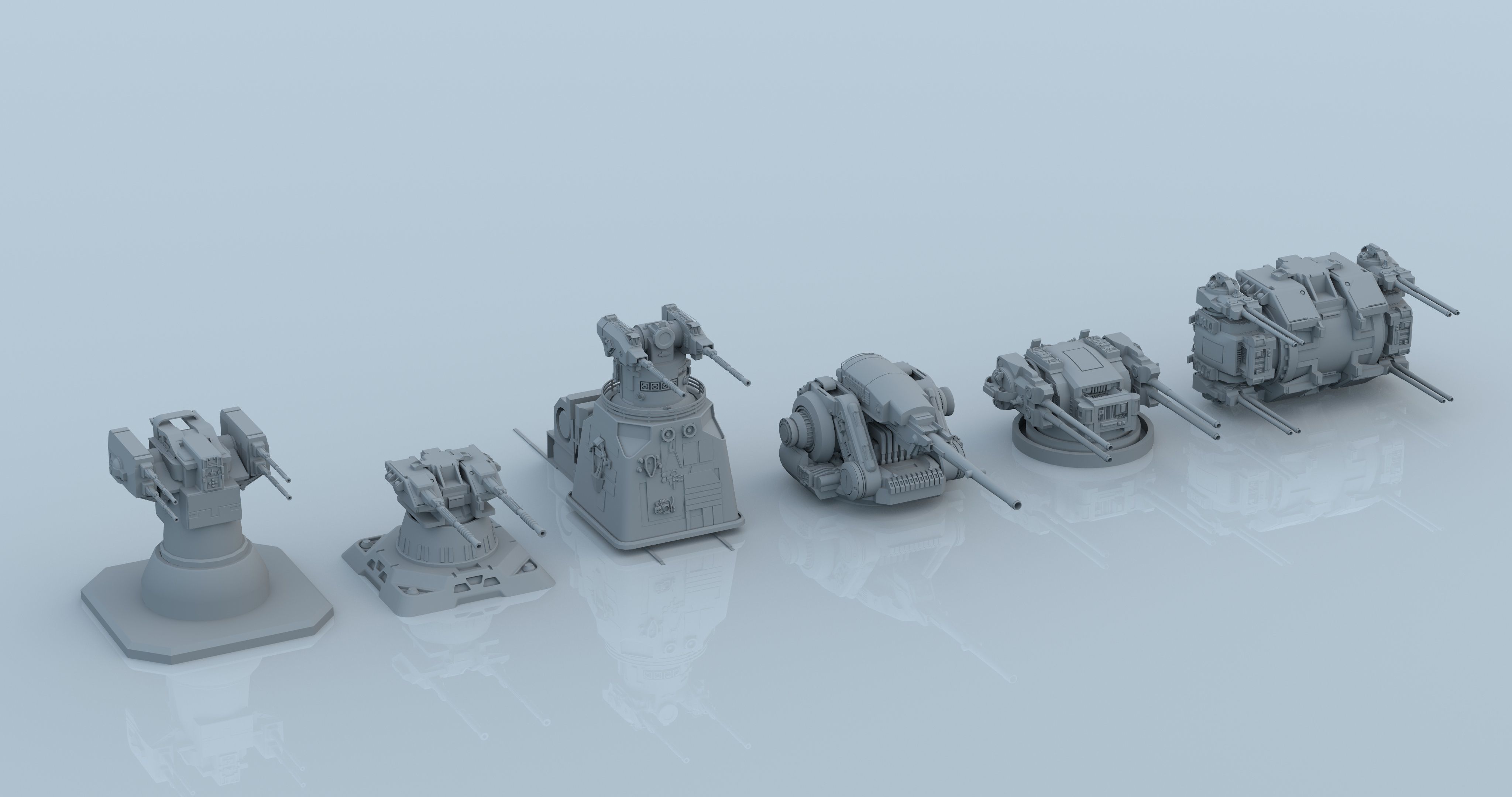 sci fi laser battery guns 3D model | CGTrader