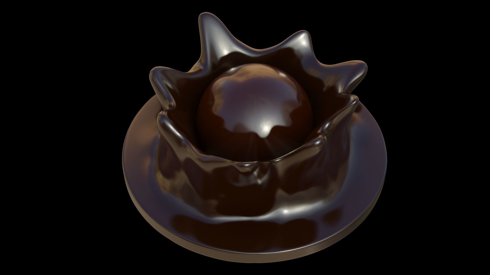 3D model Chocolate splash 3d model texture 2k 4k VR / AR / low-poly ...