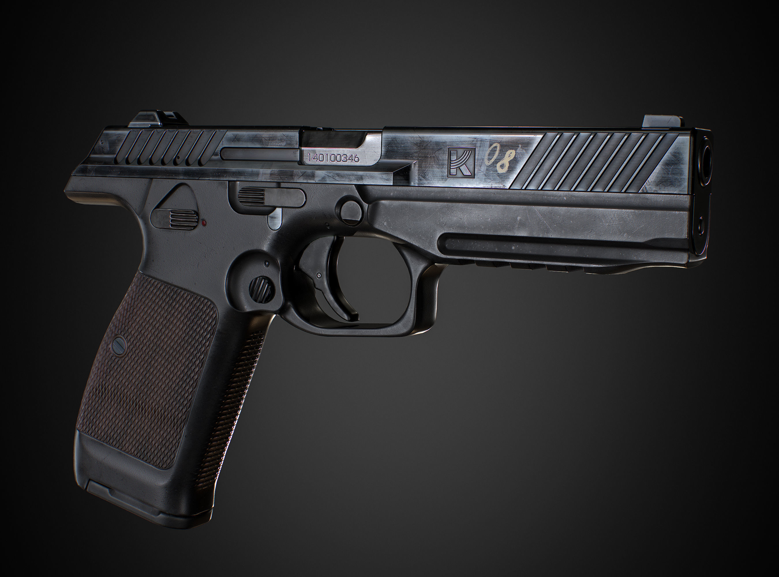 3D model PL 14 Lebedev pistol VR / AR / low-poly | CGTrader