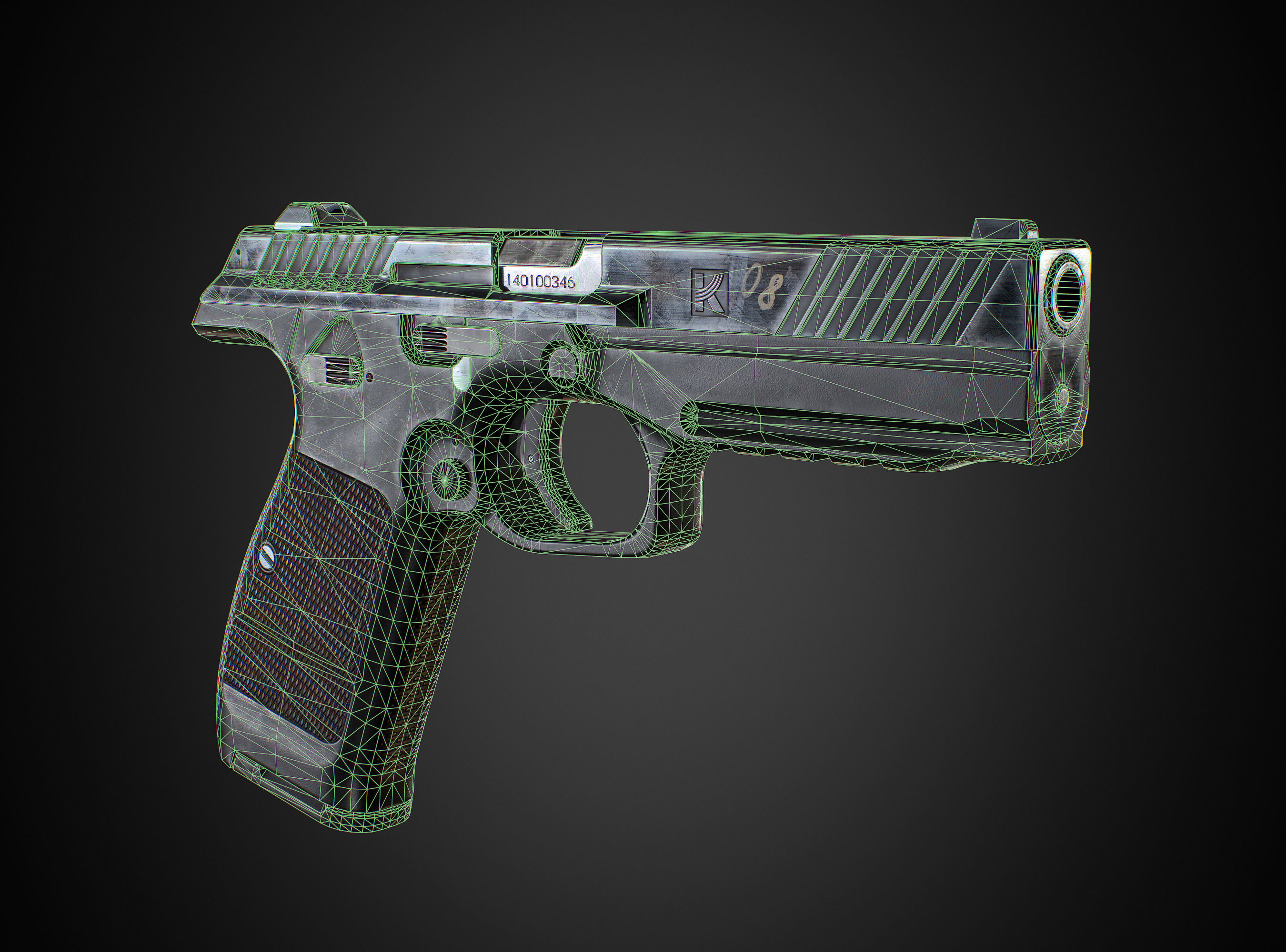 3D model PL 14 Lebedev pistol VR / AR / low-poly | CGTrader