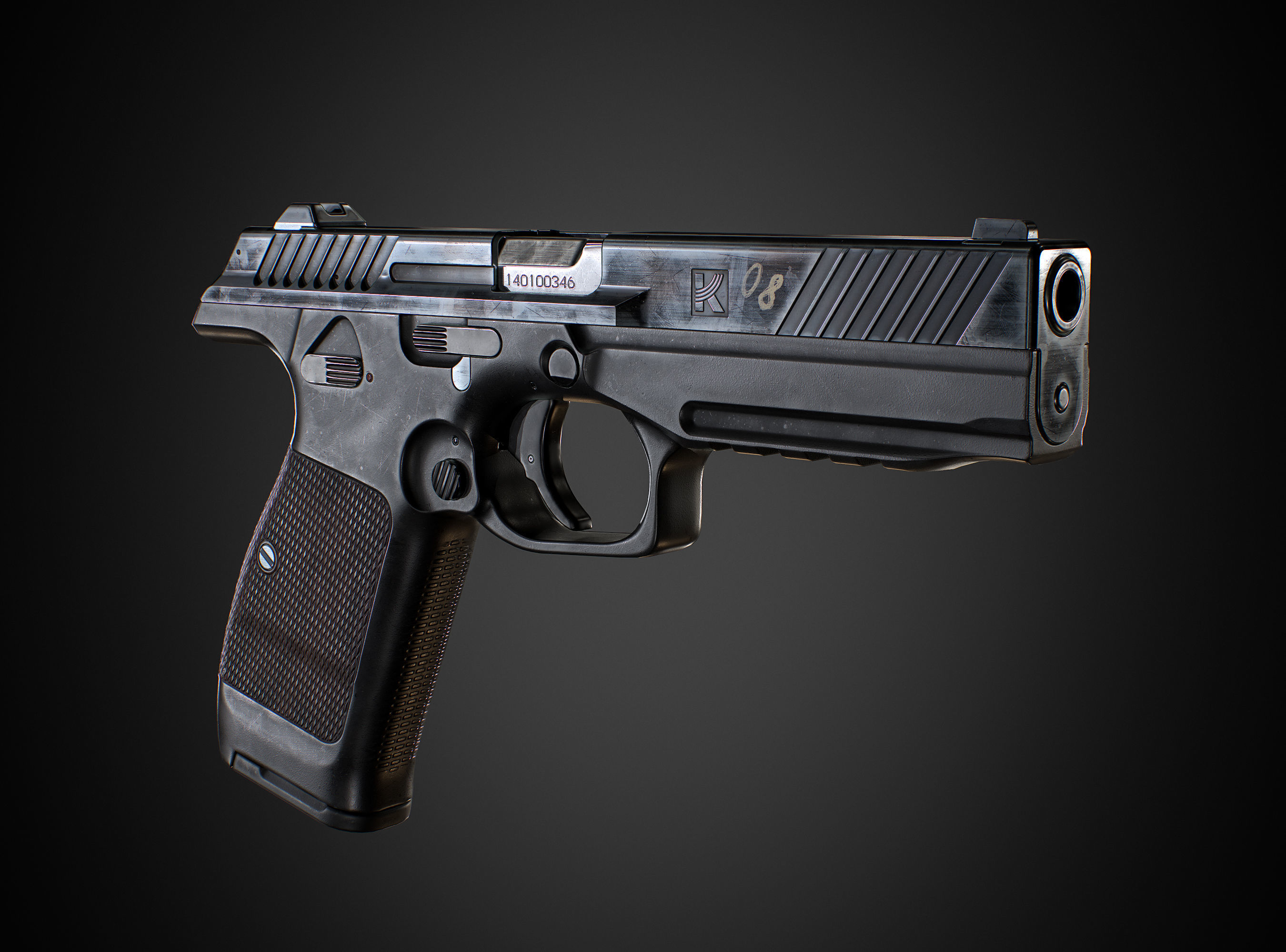 3D model PL 14 Lebedev pistol VR / AR / low-poly | CGTrader