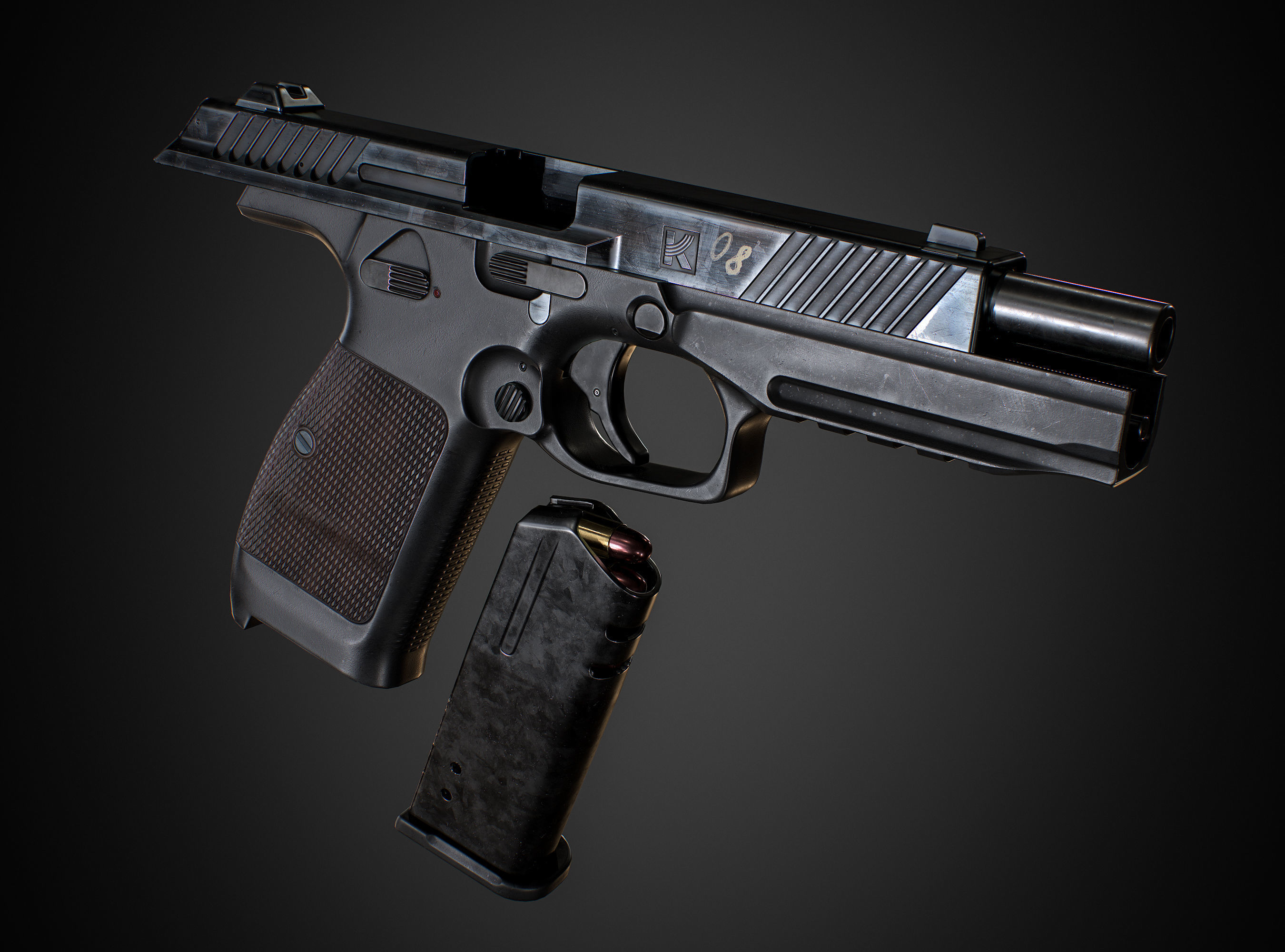 3D model PL 14 Lebedev pistol VR / AR / low-poly | CGTrader