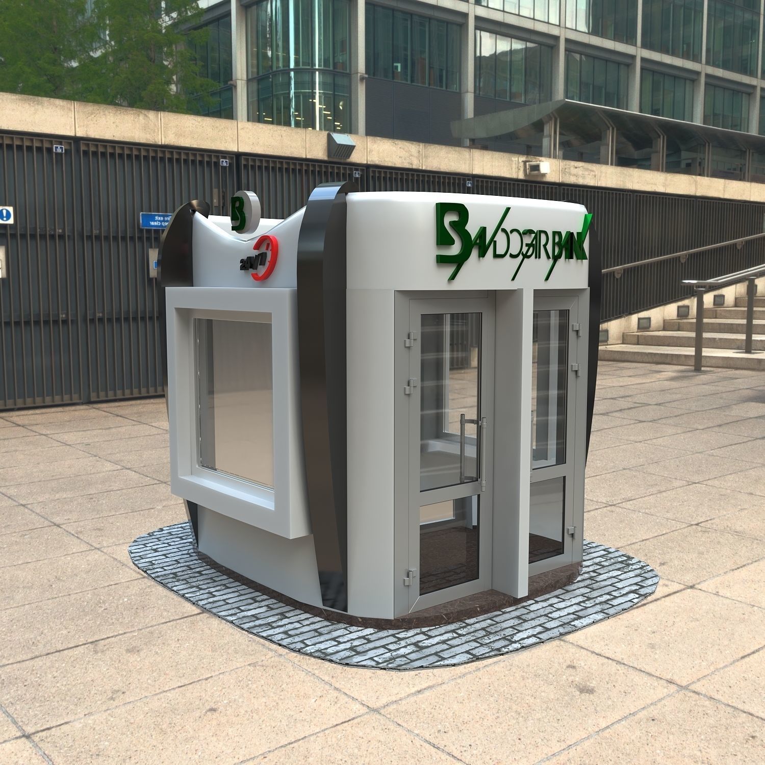 3D model low poly bank mini office VR / AR / low-poly | CGTrader
