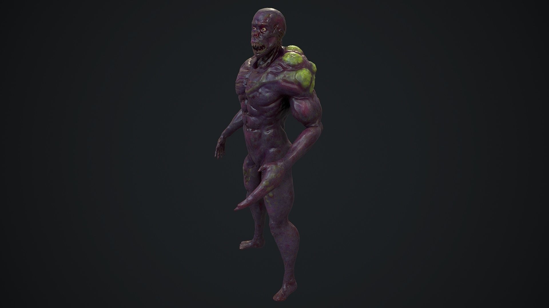 3D model Sci fi zombie mutant monster character VR / AR / low-poly ...