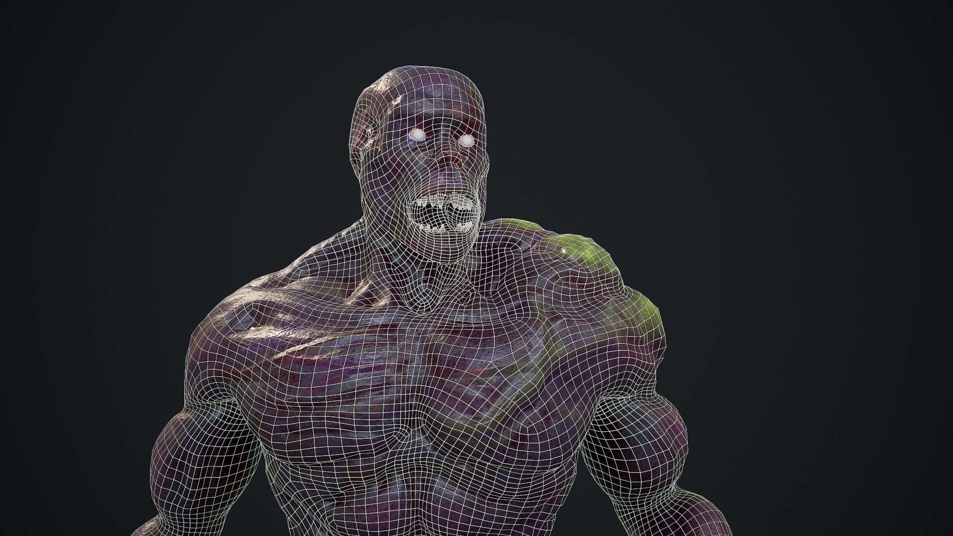3D model Sci fi zombie mutant monster character VR / AR / low-poly ...