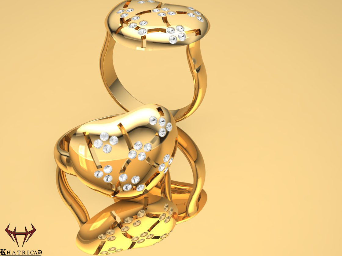 Heart Charm ring 3D model 3D printable | CGTrader