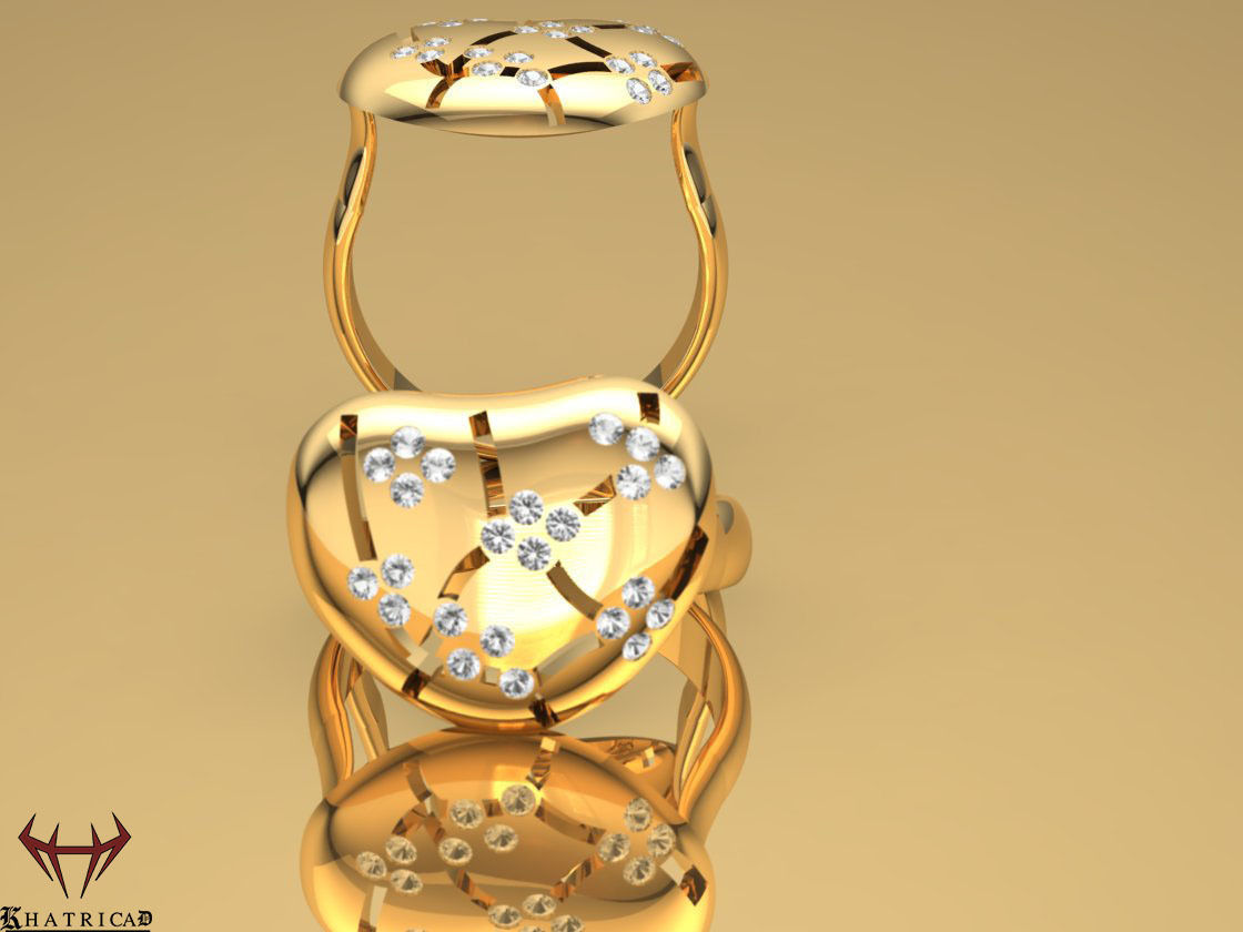 Heart Charm ring 3D model 3D printable | CGTrader