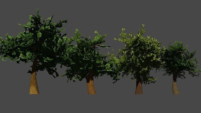 Stylized Trees free VR / AR / low-poly 3D model | CGTrader