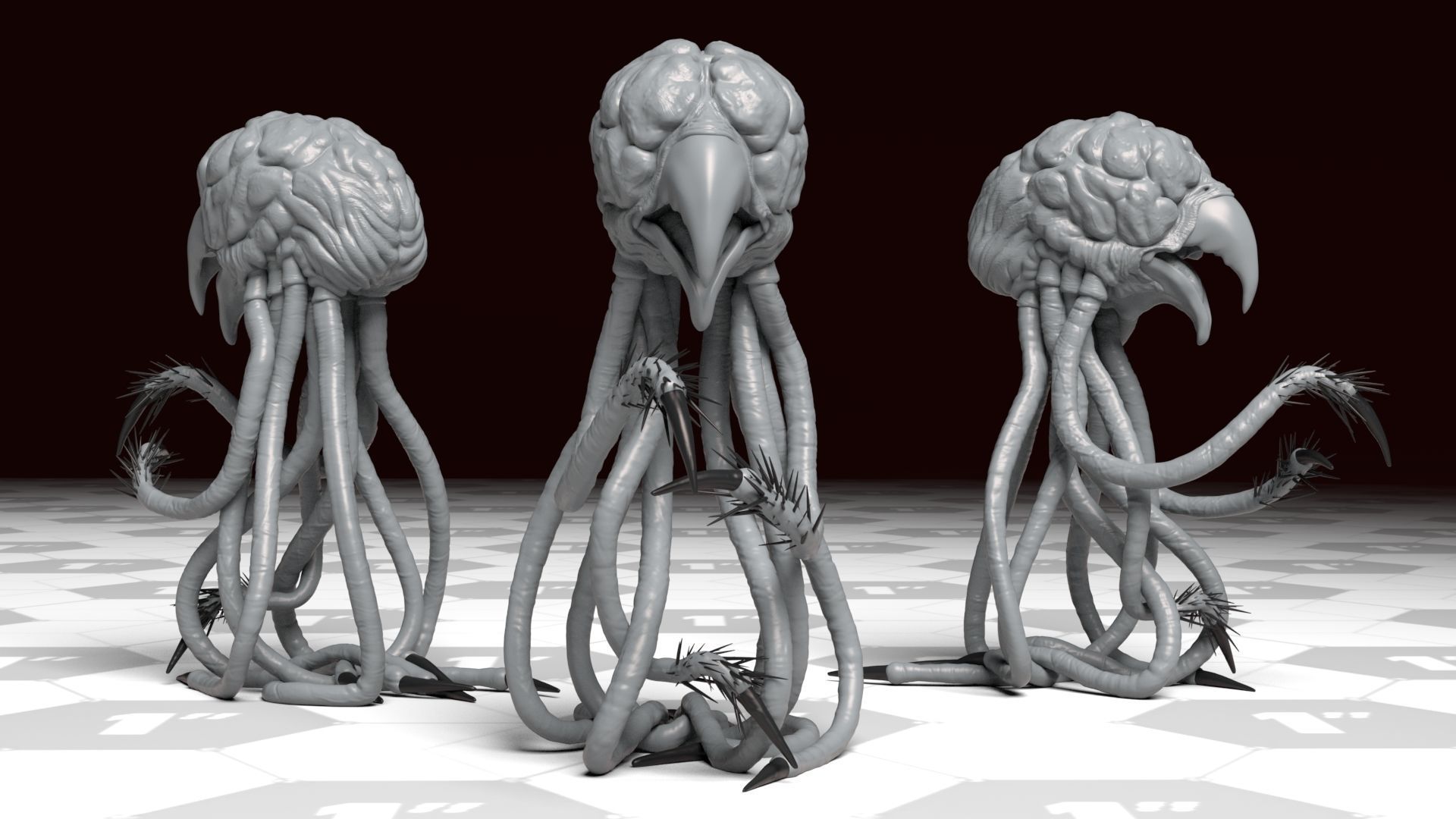 Grell - 3D Printable Monster - 2 Poses 3D model 3D printable | CGTrader