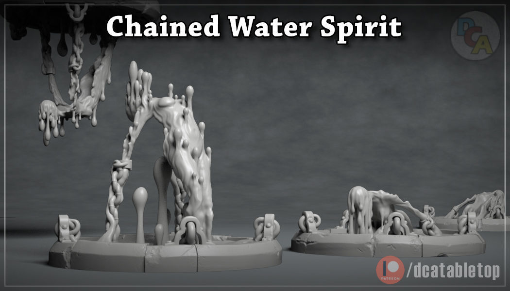 Chained Water Spirit - 3D Printable Character - 2 Poses 3D model 3D ...