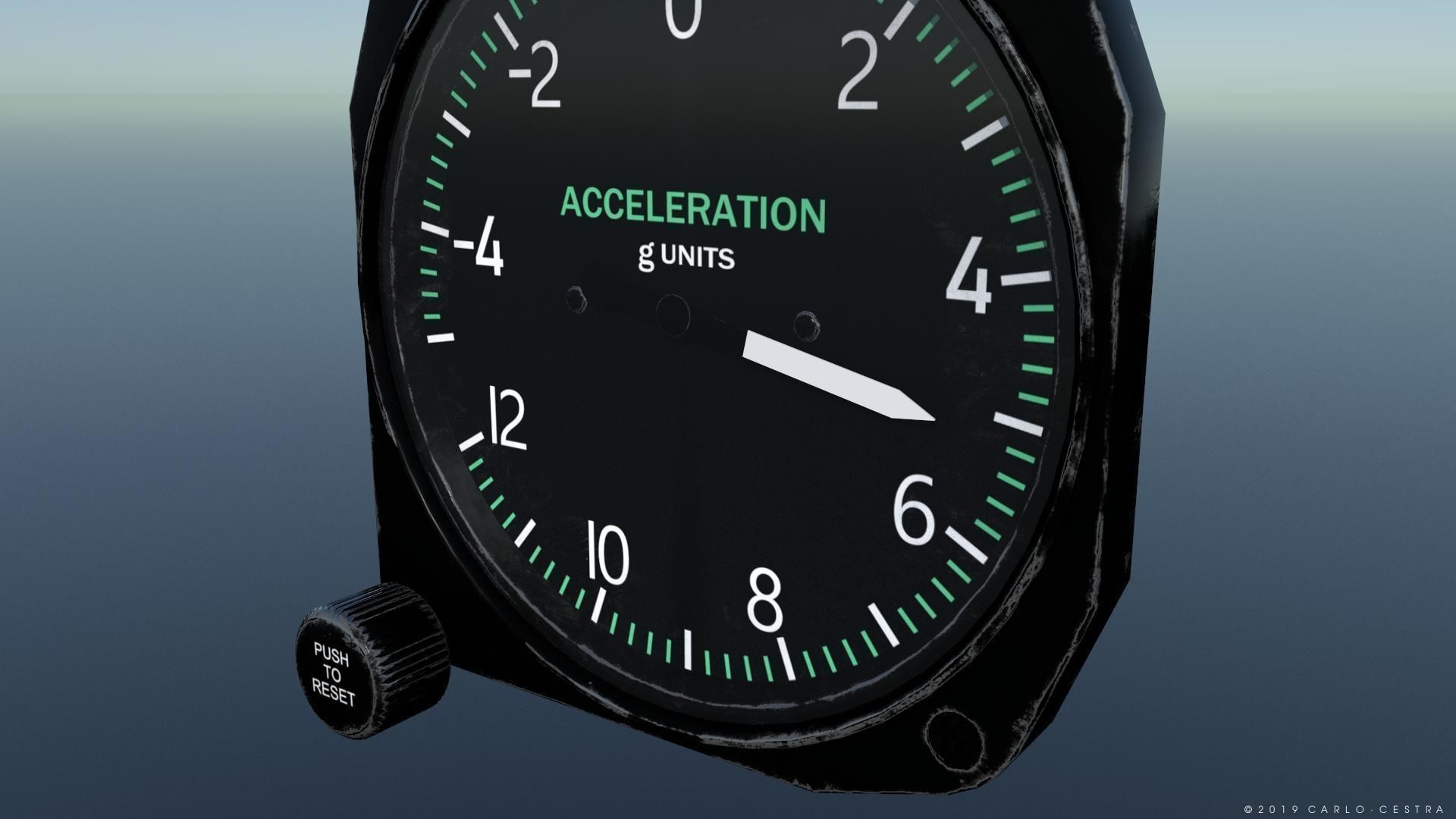 3D model US ACCELEROMETER GAUGE VR / AR / low-poly | CGTrader