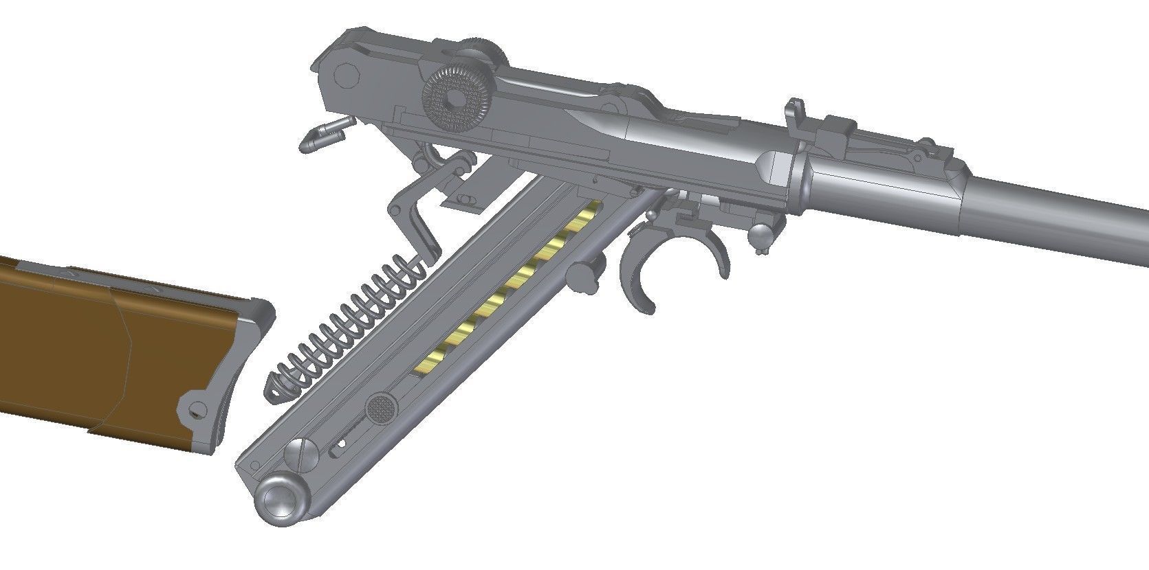 Luger P-08 Artillery 3D model | CGTrader