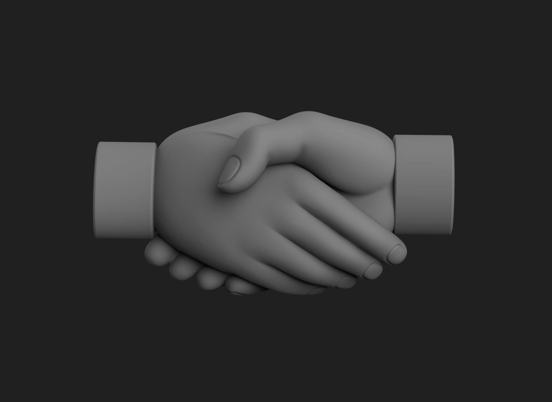 Hand Shanking 3D model 3D printable | CGTrader