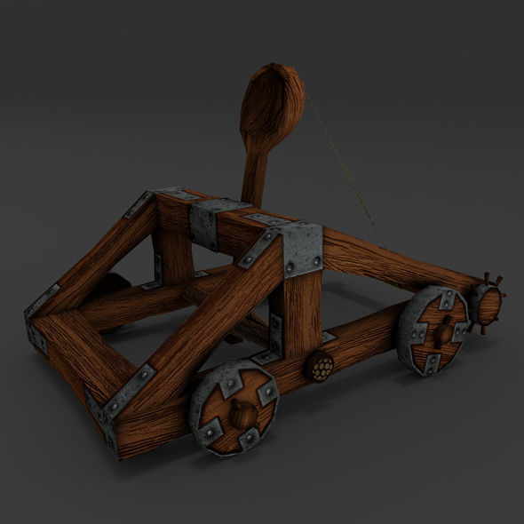 Catapult rigged Animation Low-Poly free VR / AR / low-poly 3D model ...