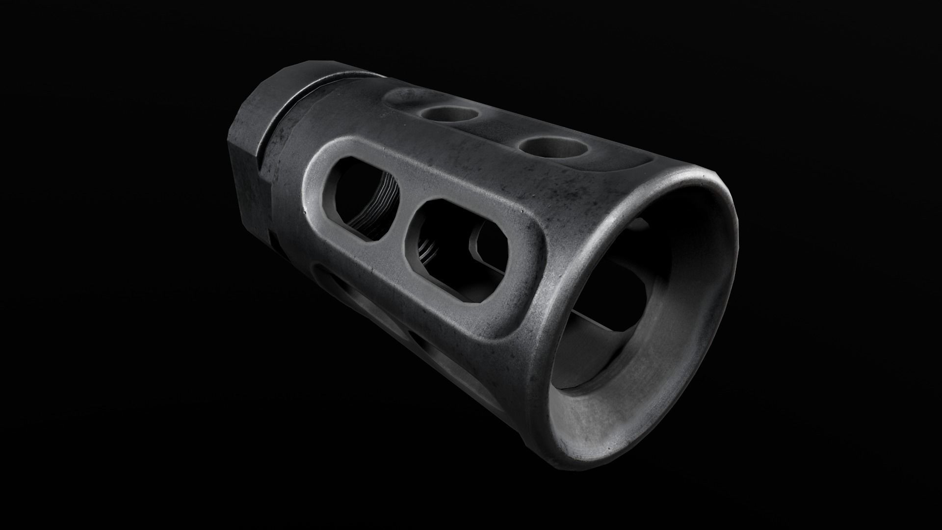 3D model TAA FTS Series Titanium PCC Hybrid Muzzle Brake VR / AR / low ...
