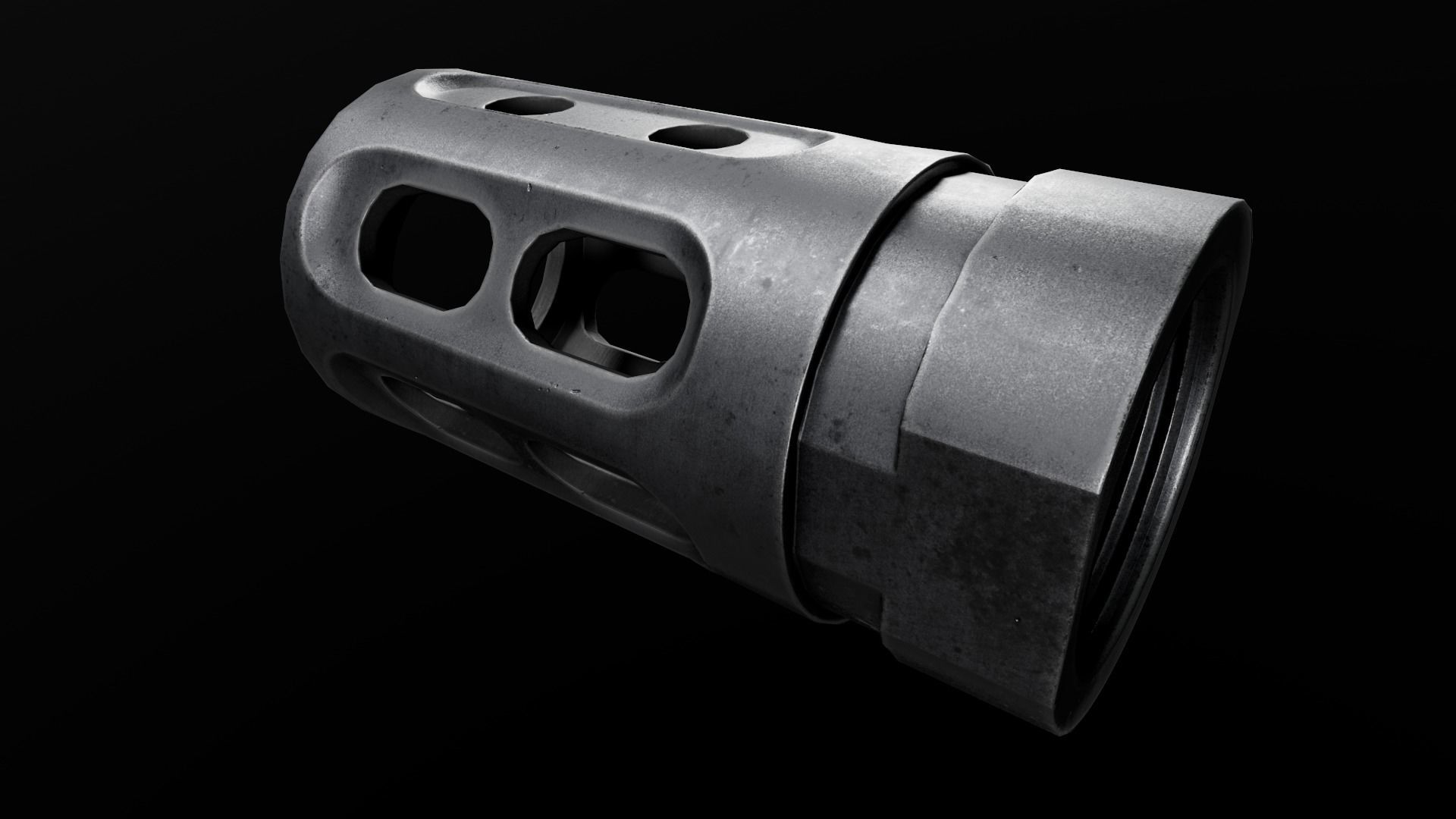 3D model TAA FTS Series Titanium PCC Hybrid Muzzle Brake VR / AR / low ...