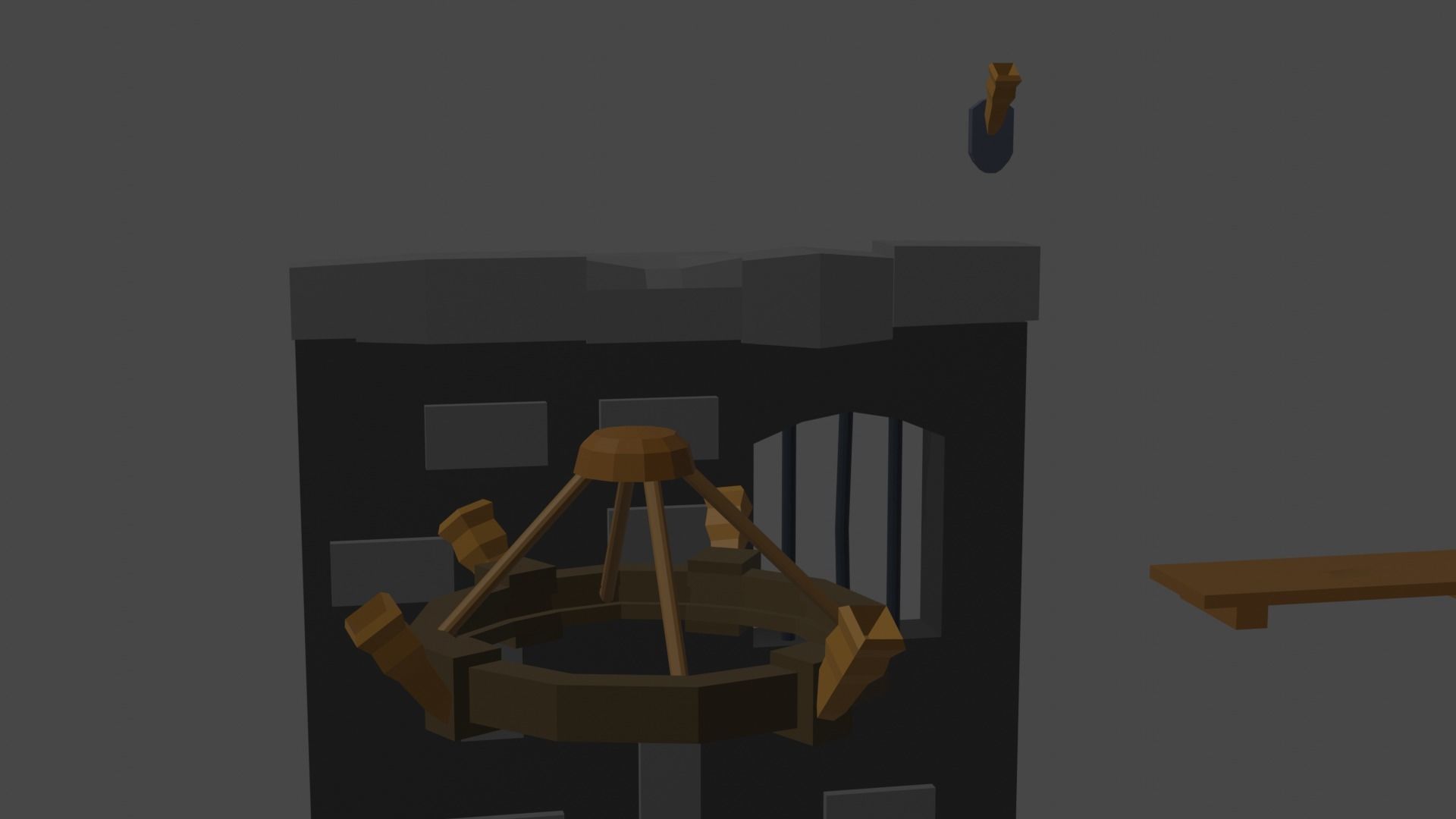 3D model low poly dungeon lego building with lights and furniture VR ...