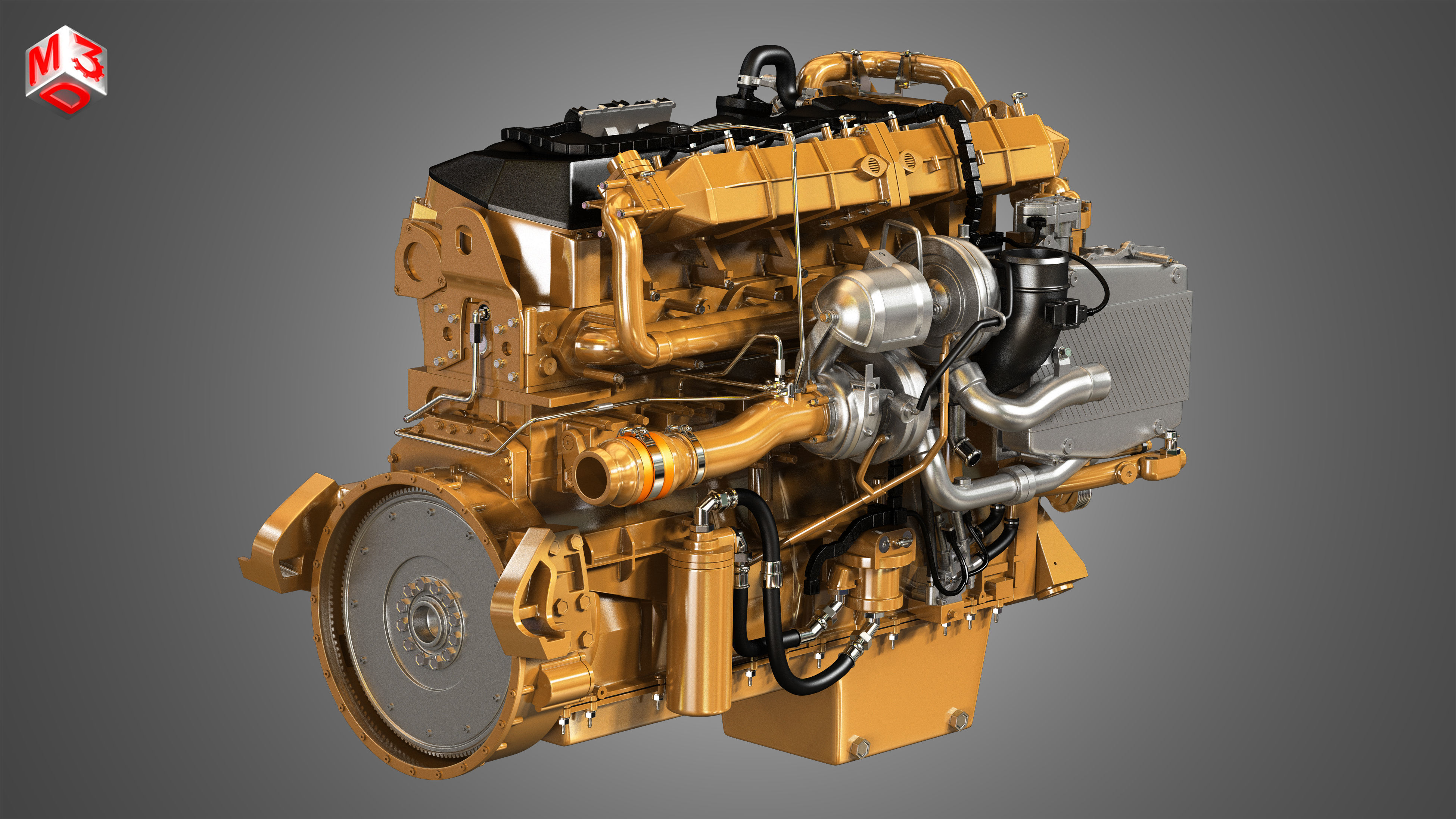 CT15 Heavy Duty Truck Engine - 6 Cylinder Diesel Engine 3D model | CGTrader