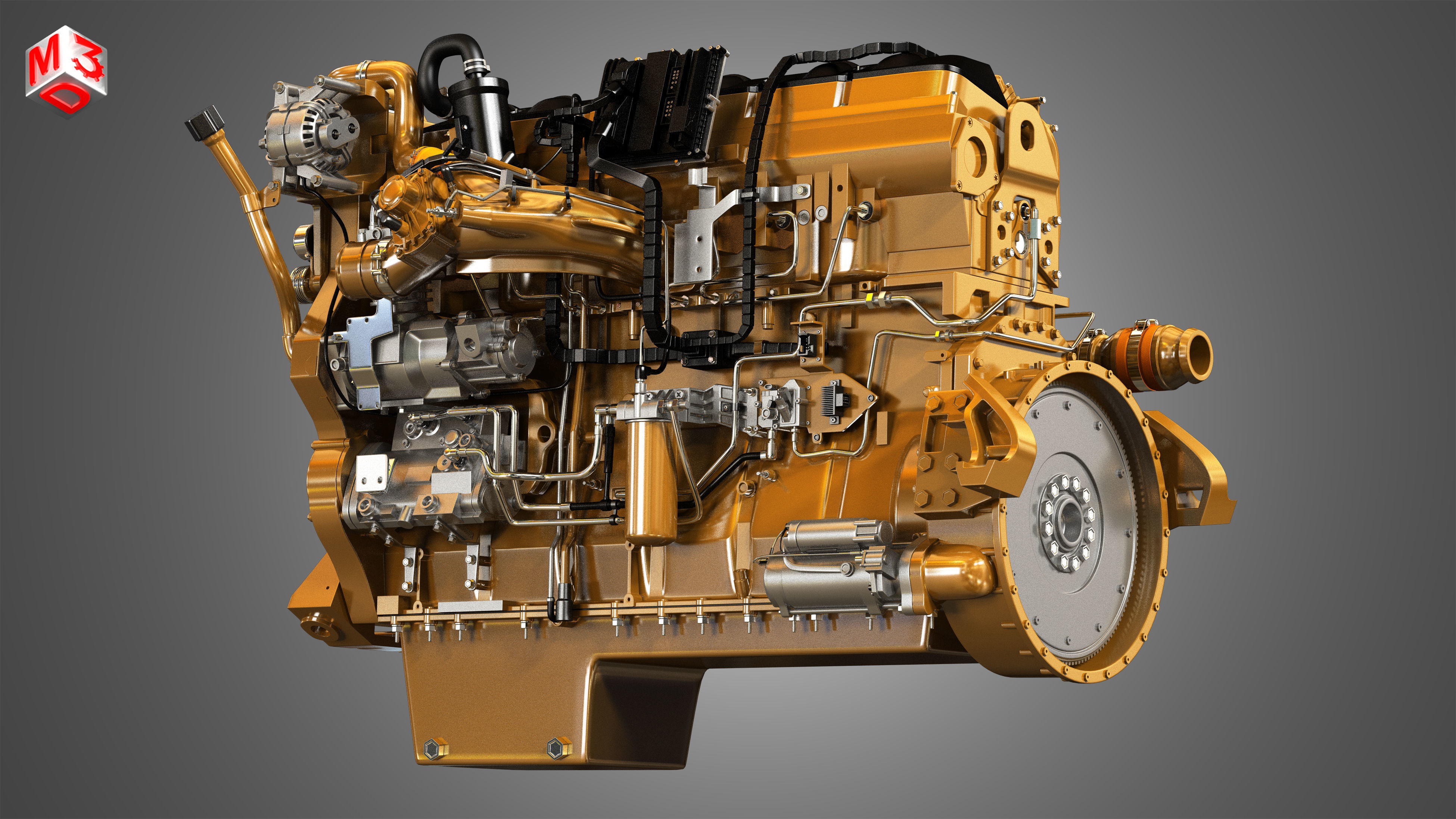 CT15 Heavy Duty Truck Engine - 6 Cylinder Diesel Engine 3D model | CGTrader