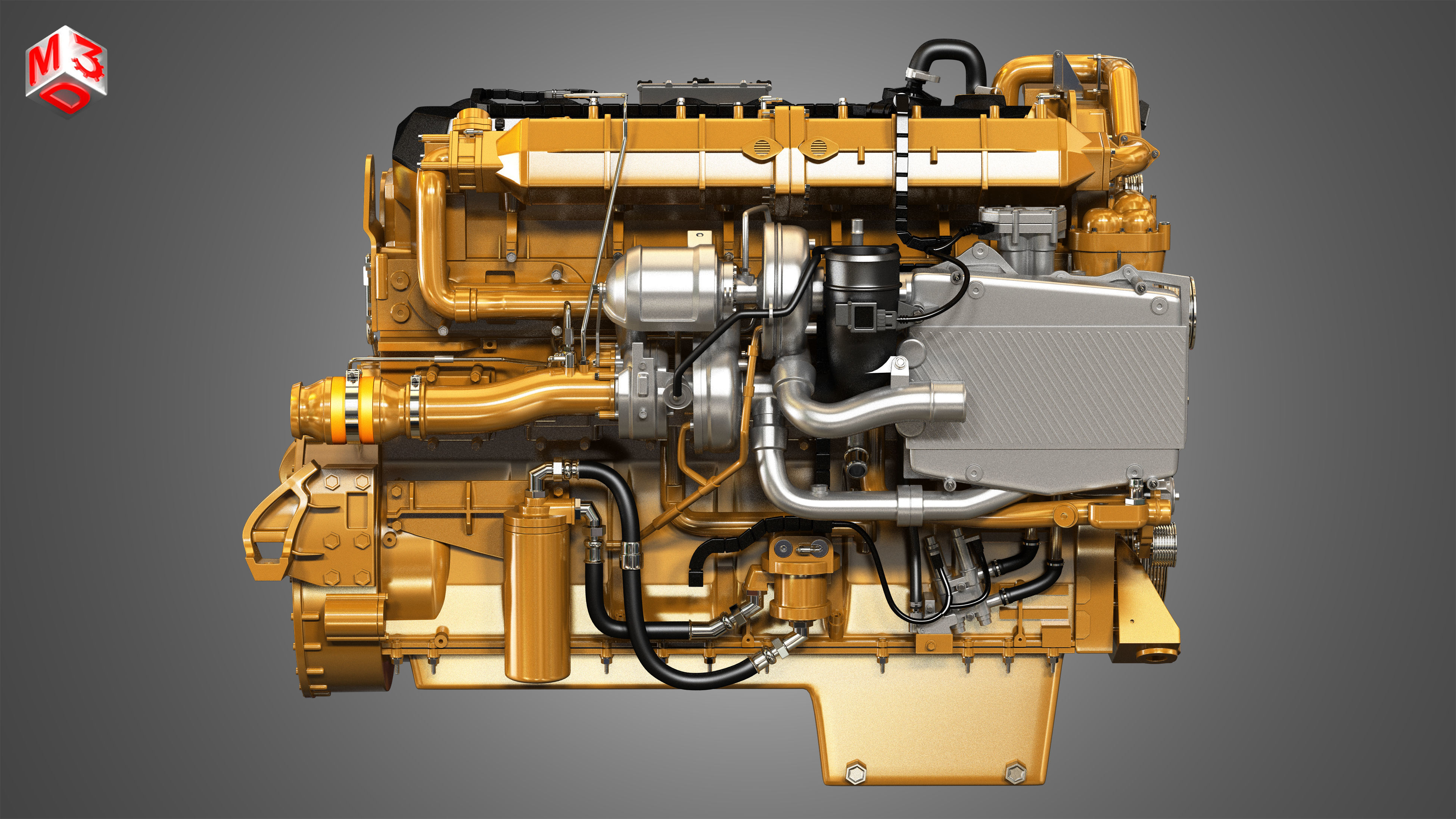 CT15 Heavy Duty Truck Engine - 6 Cylinder Diesel Engine 3D model | CGTrader