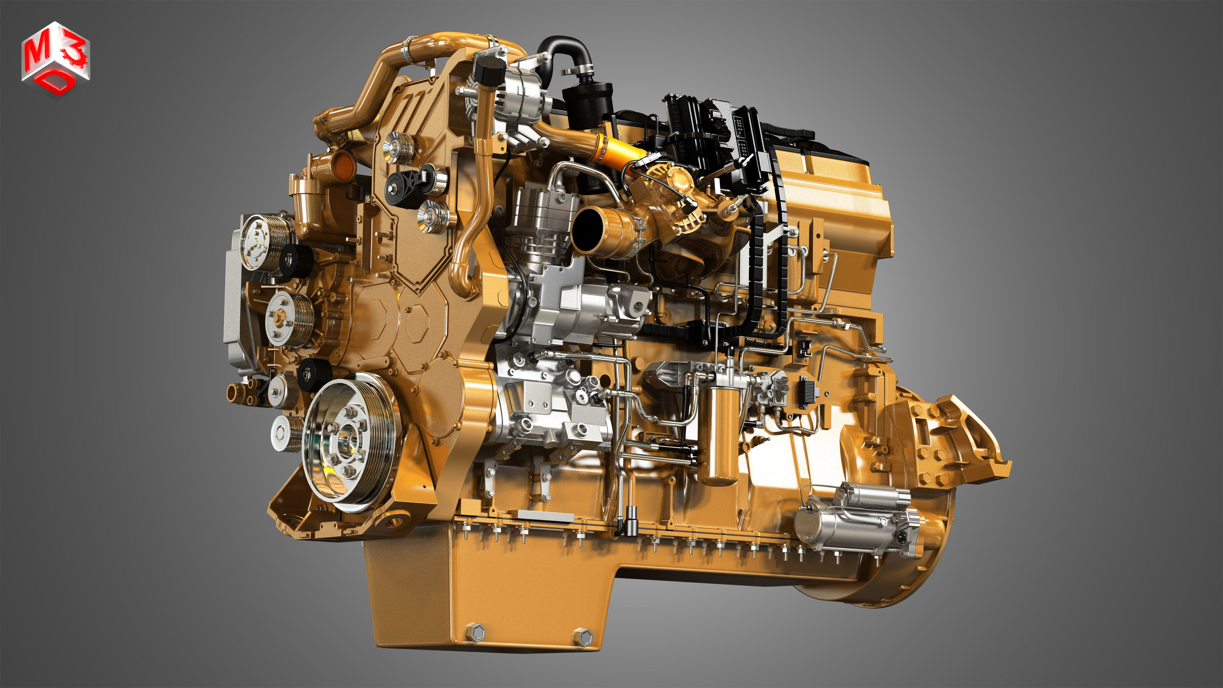 CT15 Heavy Duty Truck Engine - 6 Cylinder Diesel Engine 3D model | CGTrader