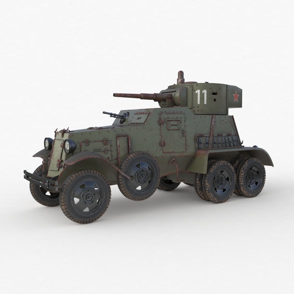 BA 6 Armored Car Vray 3D model | CGTrader