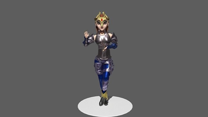 3D model Queen female character in armor VR / AR / low-poly | CGTrader