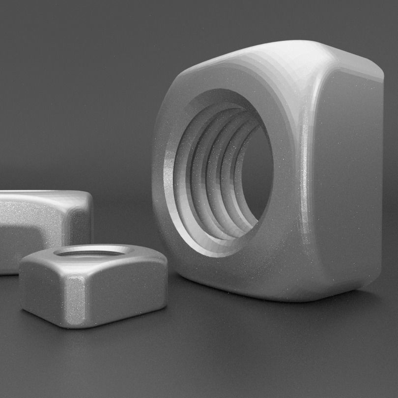 Nut DIN 557 - M3 to M12 3D model | CGTrader