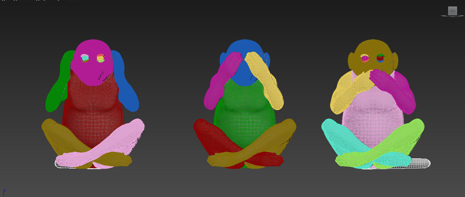 monkeys three 3D model 3D printable | CGTrader