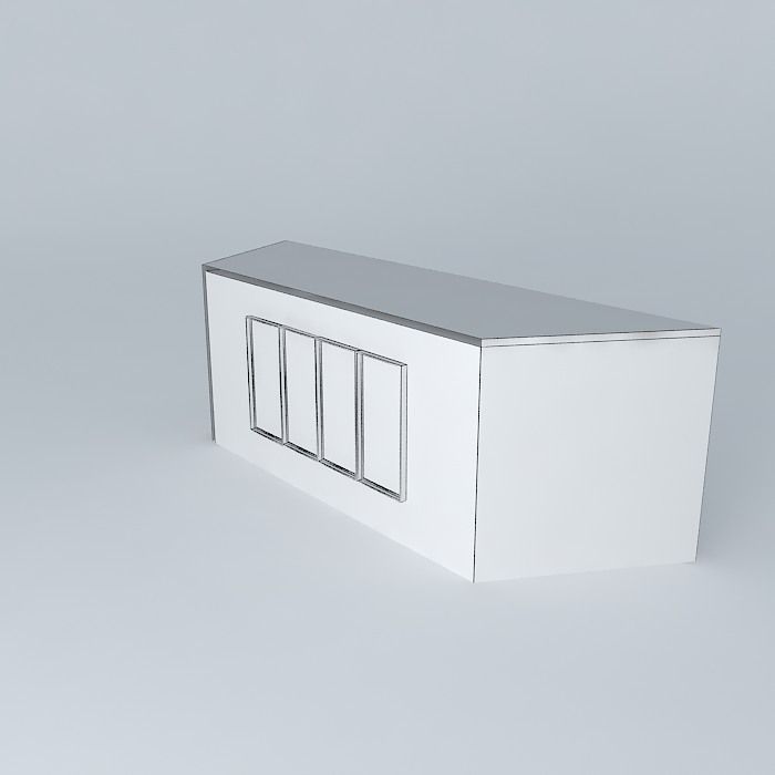 Slanted wall with window free 3D model | CGTrader
