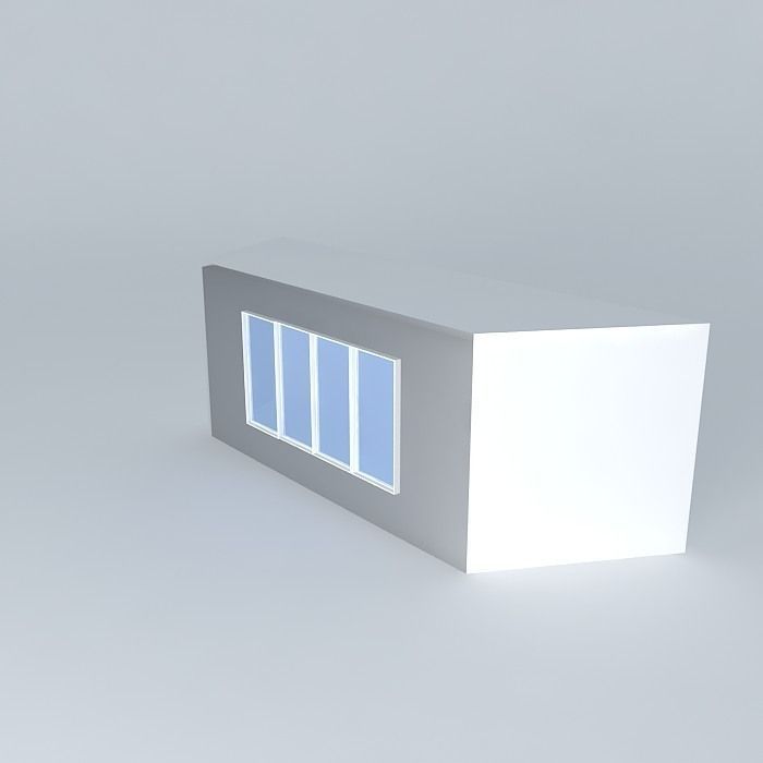 Slanted wall with window free 3D model | CGTrader