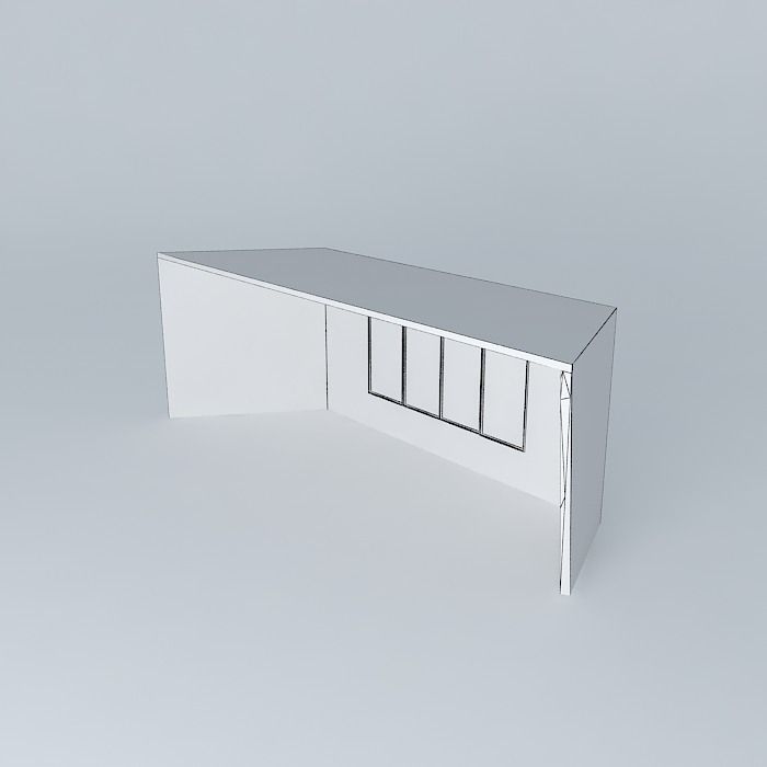 Slanted wall with window free 3D model | CGTrader