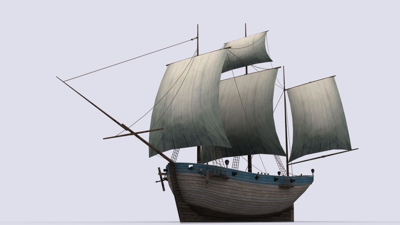 3D model Small sailing ship VR / AR / low-poly | CGTrader