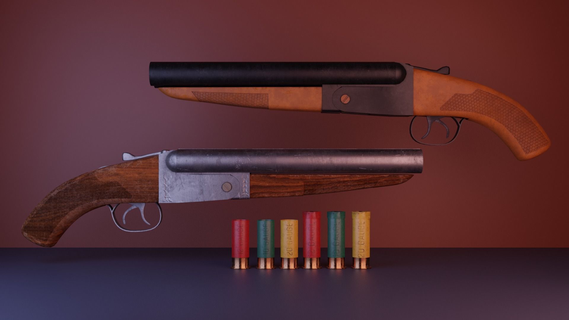Sawed Off Shotgun free VR / AR / low-poly 3D model rigged | CGTrader
