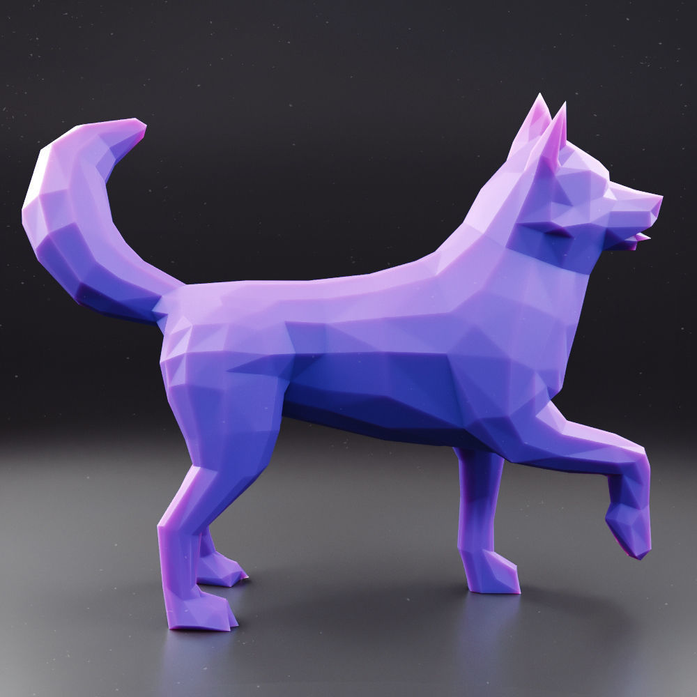 3D model Husky Low Poly 2 VR / AR / low-poly | CGTrader